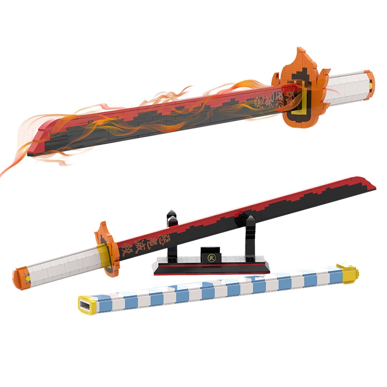 Amazon.com: Tarcury Rengoku Kyoujurou Anime Sword Building Set, 27.5in ...