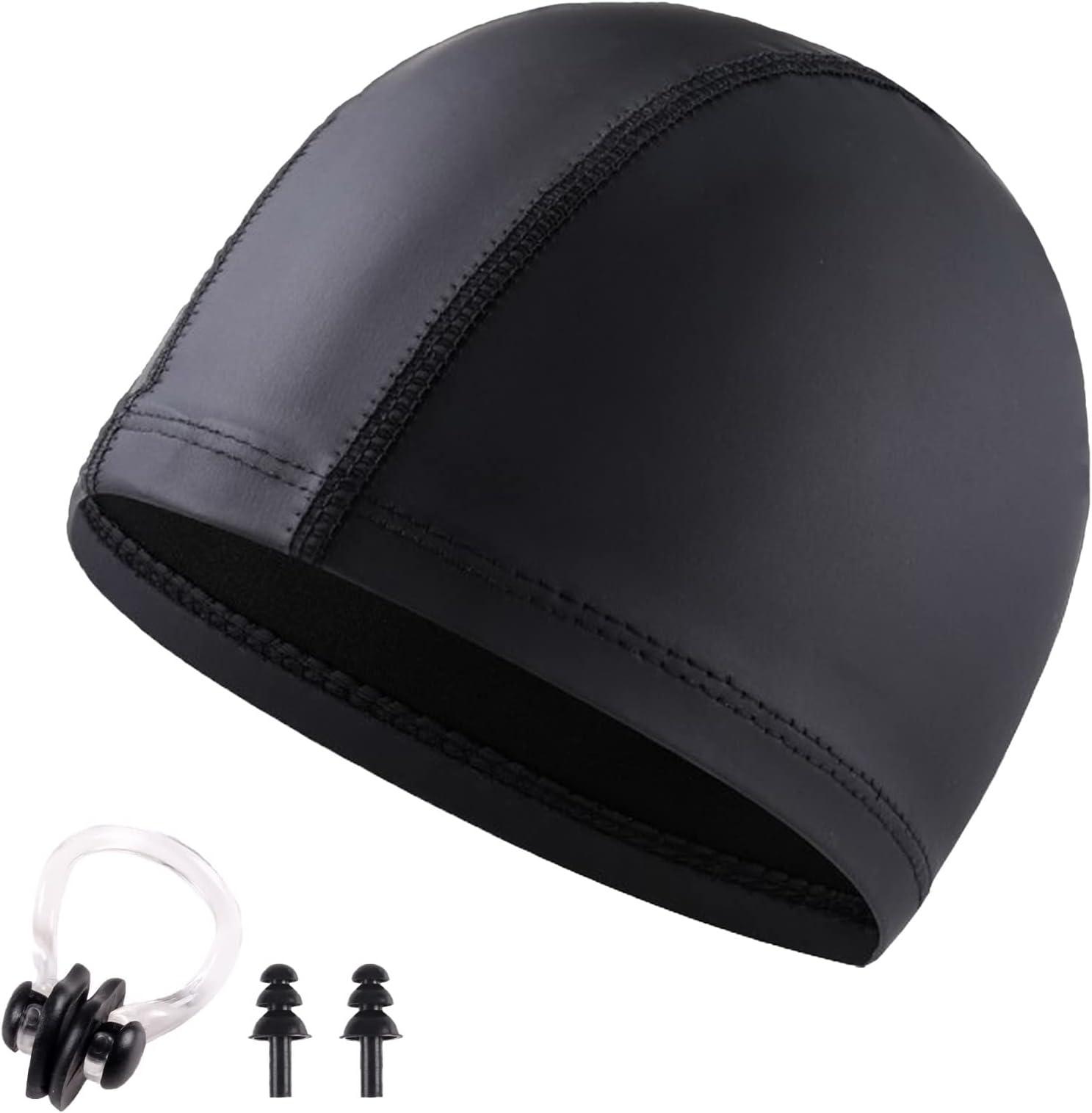 2 Pcs Swim Caps Cover Ears, Durable Silicone Non-Slip Waterproof ...