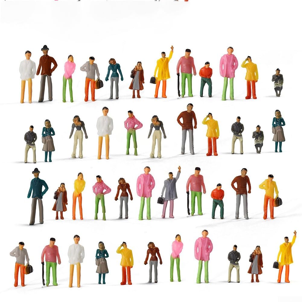 50Pcs Mini People Figures, Railway Train Painted Figures Model People 1 ...
