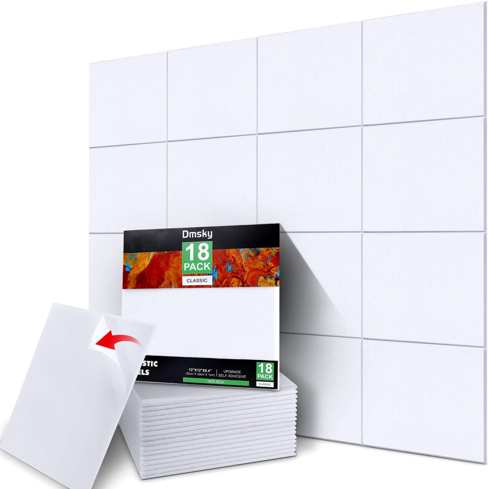 Amazon.com: 18 Pack White Acoustic Panels 12"X12"X 0.4"Soundproof Wall ...