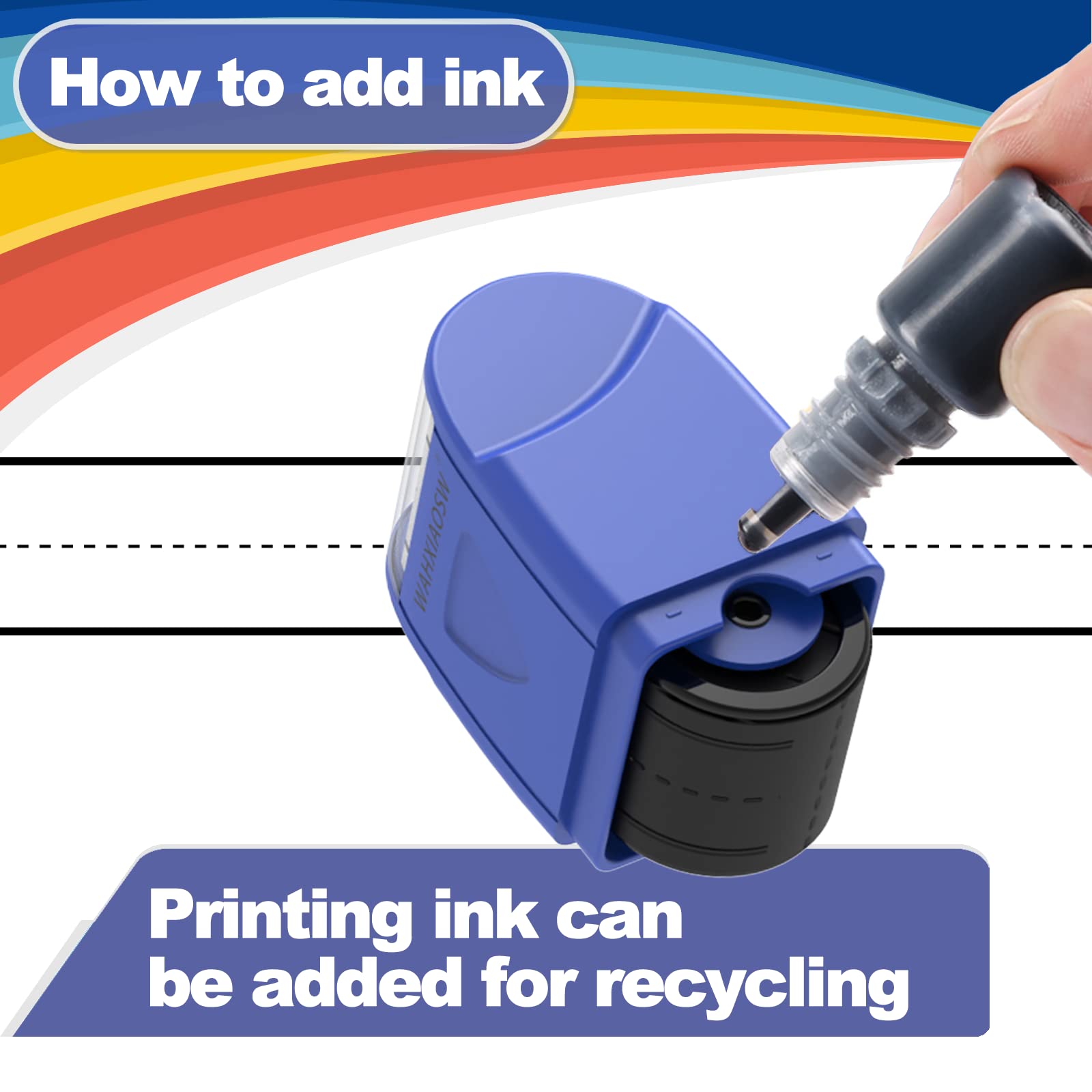 Snapklik.com : Handwriting Lines Stamp Roller Self-Inking Line Rolling ...