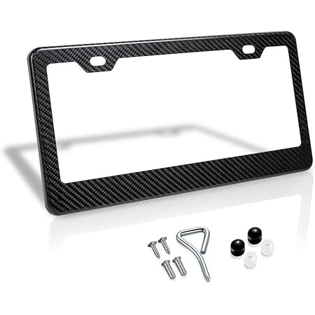 Amazon.com: BGGTMO Carbon Fiber License Plate Frame-Aluminum License Plate Frames Handmade ...