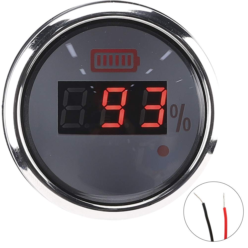 12V Digital Battery Monitor Waterproof IP67 52mm With Alarm Battery ...