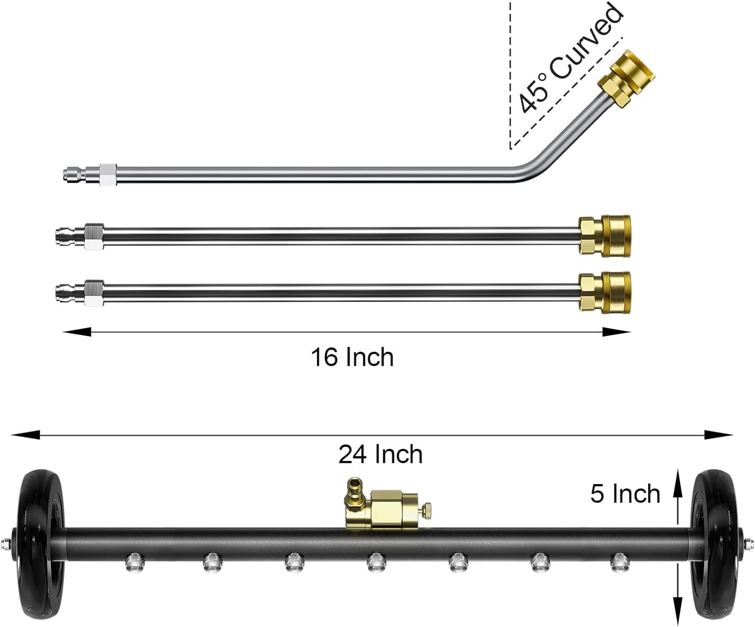 Mud Daddy 2-in-1 Undercarriage Pressure Washer Attachment,24 Inch Water ...