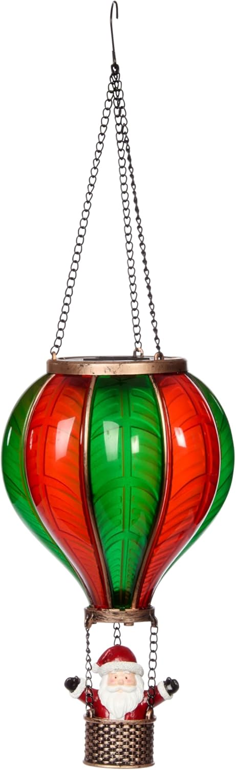Smart Garden Santa’s 45cm Flaming Hot Air Balloon Indoor Hanging Light ...