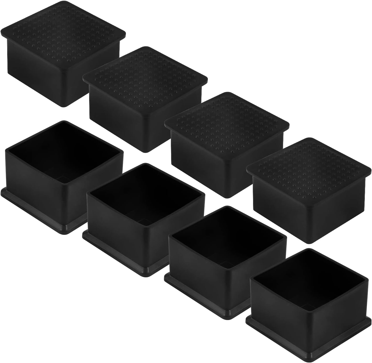 Moicstiy 8Pcs Square Chair Leg Caps Rubber Anti-Slip Furniture Leg Cap ...
