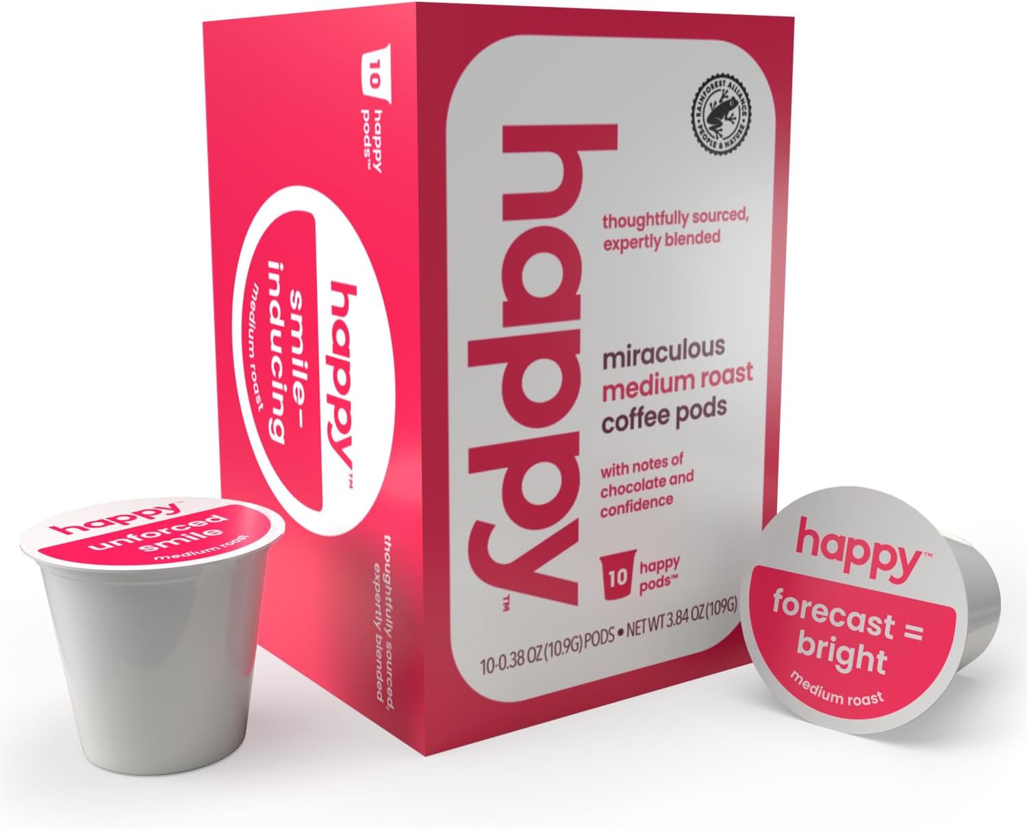 Amazon.com: happy coffee medium roast coffee pods, 10 count, notes of ...