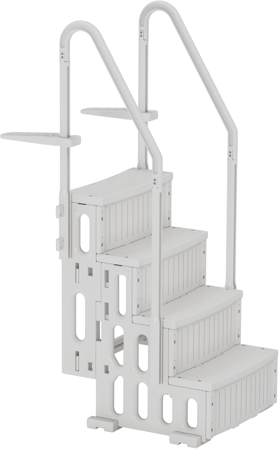 MELLCOM Pool Ladder, 4-Step Pool Stairs with Double Handrails and Non ...