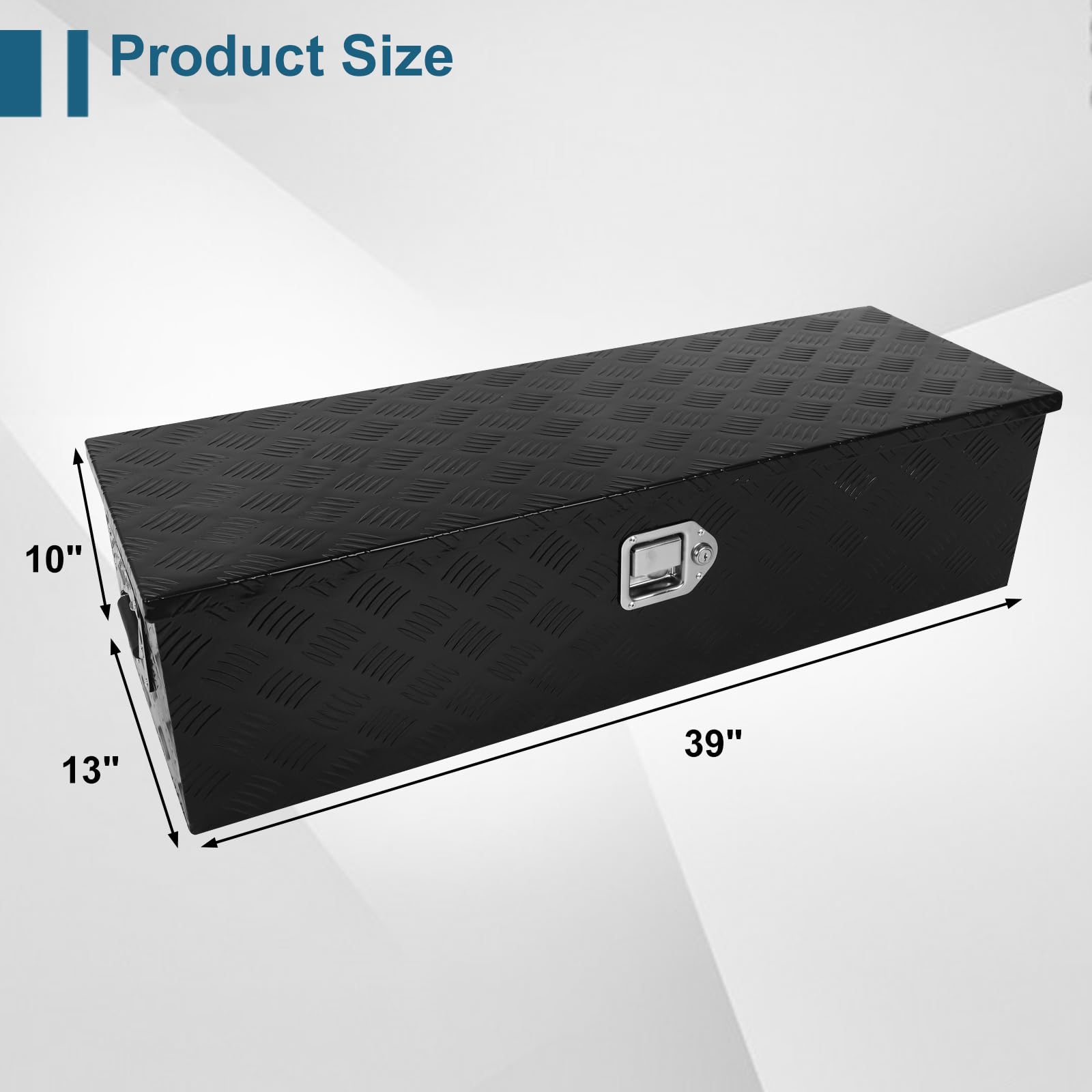 Snapklik.com : 39"X13"X10" Black Aluminum 5 Bar Tread Tool Box Truck ...