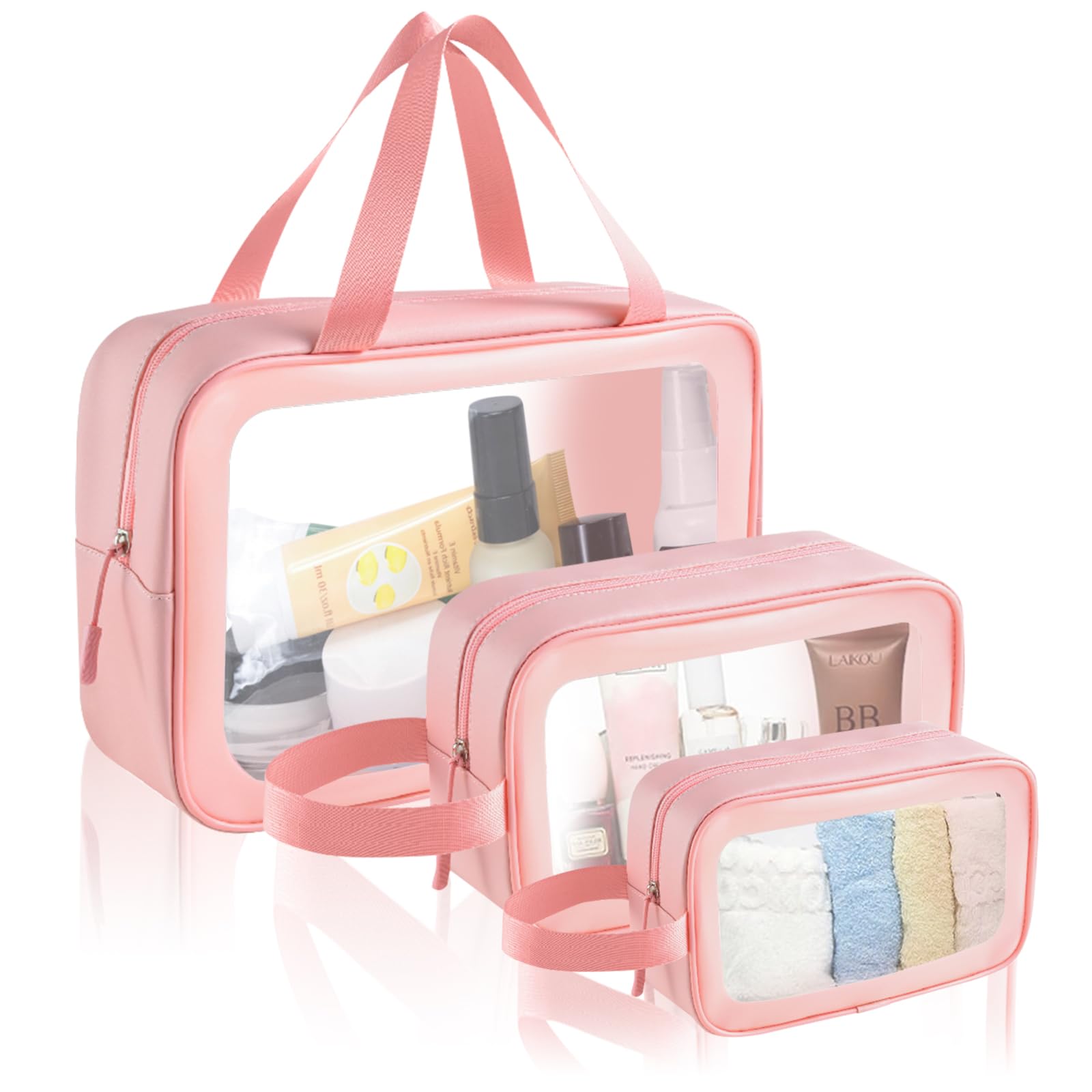 Amazon.com: FH! Toiletry Bag for Women (3PC- Clear Makeup Bag ...