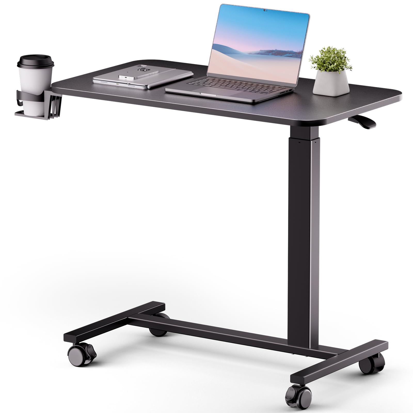 Flexispot H7 Adjustable Overbed Bedside Table With Wheels Pneumatic