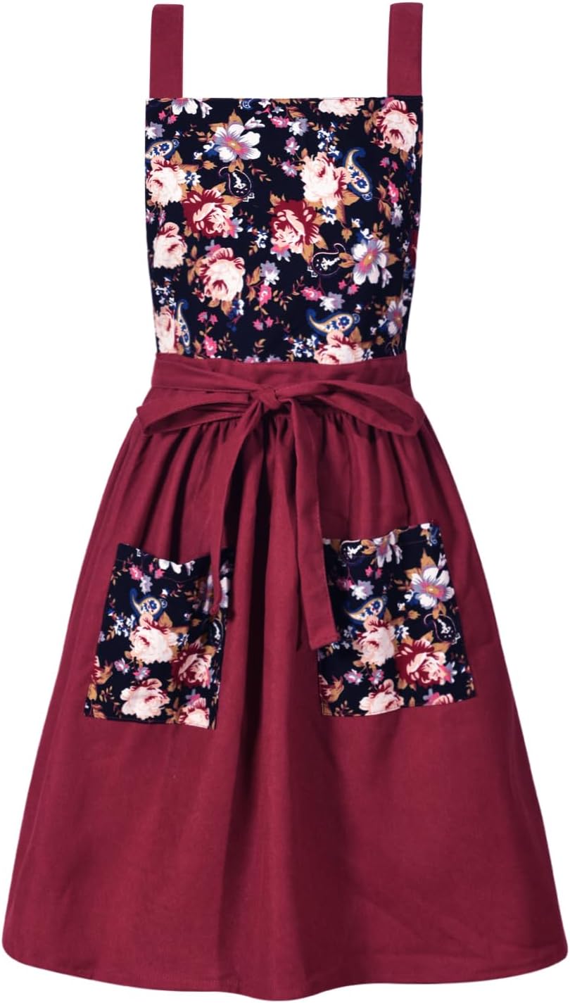 Amazon.com: Pinknoke Vintage Pinafore Apron Dress for Women with ...