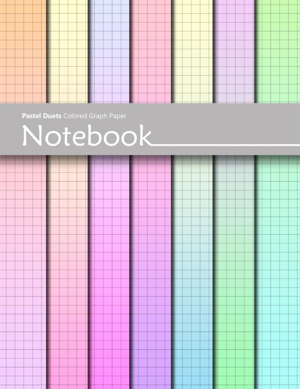 Pastel Duets Colored Graph Paper Notebook: Colorful Squared Paper ...