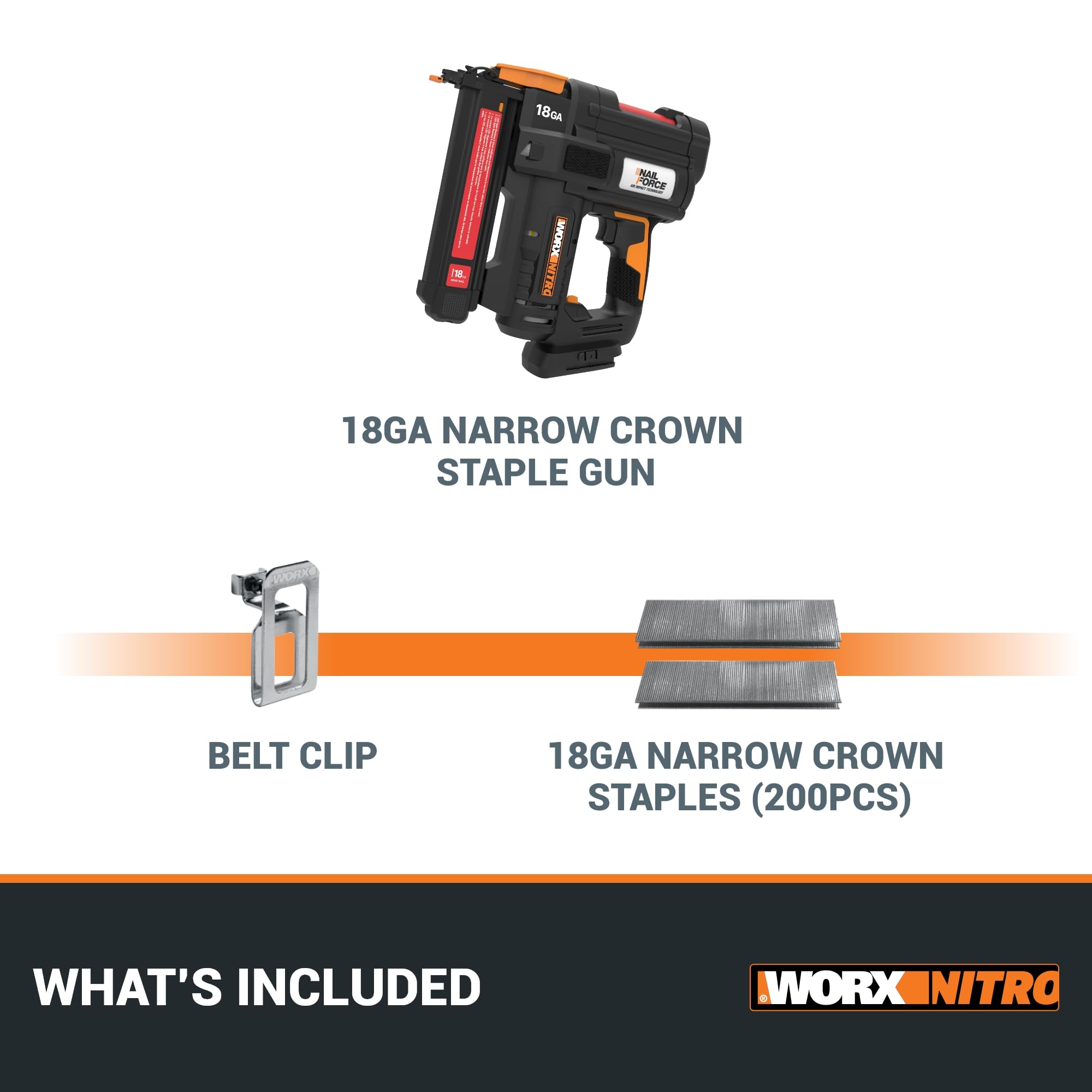 Snapklik.com : Worx Nitro 20V Cordless 18-Gauge Narrow Crown Stapler ...
