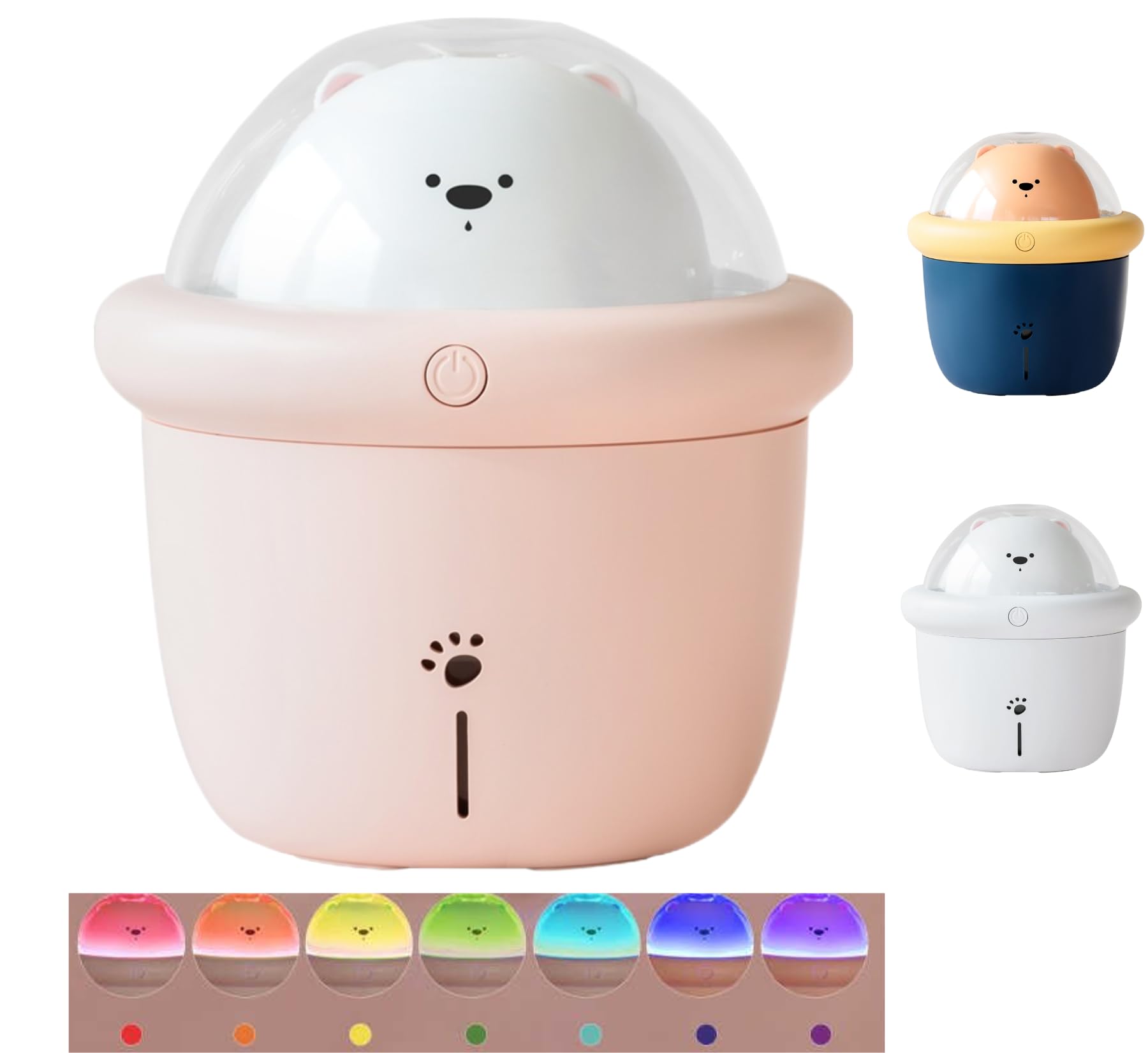 Portable Mini Ultrasonic Bear Humidifier for Bedroom Baby Car Desk ...