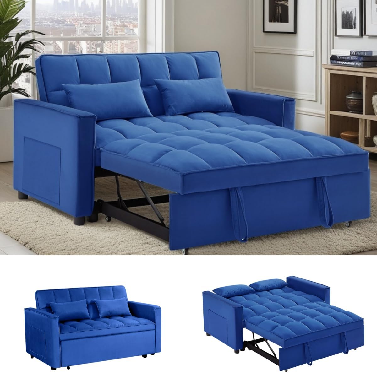 Amazon.com: ChicFurnit 3 in 1 Sleeper Sofa Bed, Pull-Out Sleeper Sofa ...