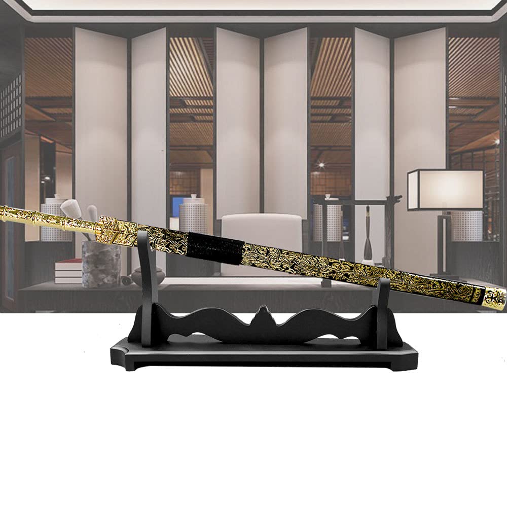 Yzzr Sword Stand Weapon Display Stand Black Brown Wooden Samurai ...