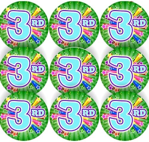 144 3rd Place Sports Day Star Stickers - School themed teacher reward ...