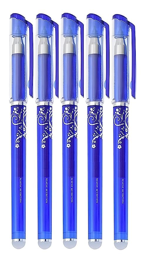 Erasable Gel Pen Set with attached Magic Wipe Eraser (0.35mm Nib Size ...