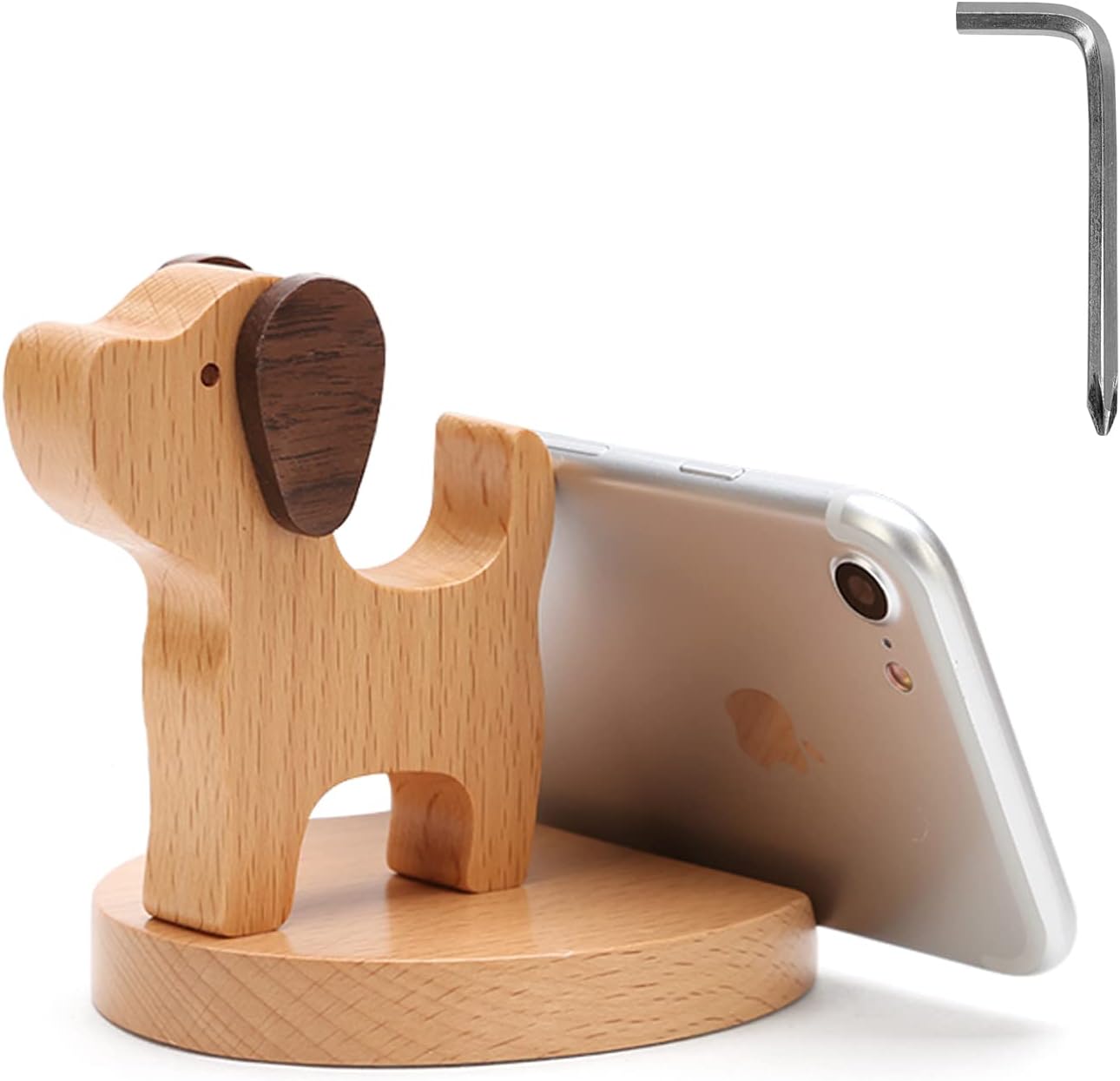 Hemobllo Wooden Mobile Phone Holder Dog Cell Phone Stand Wooden Phone ...