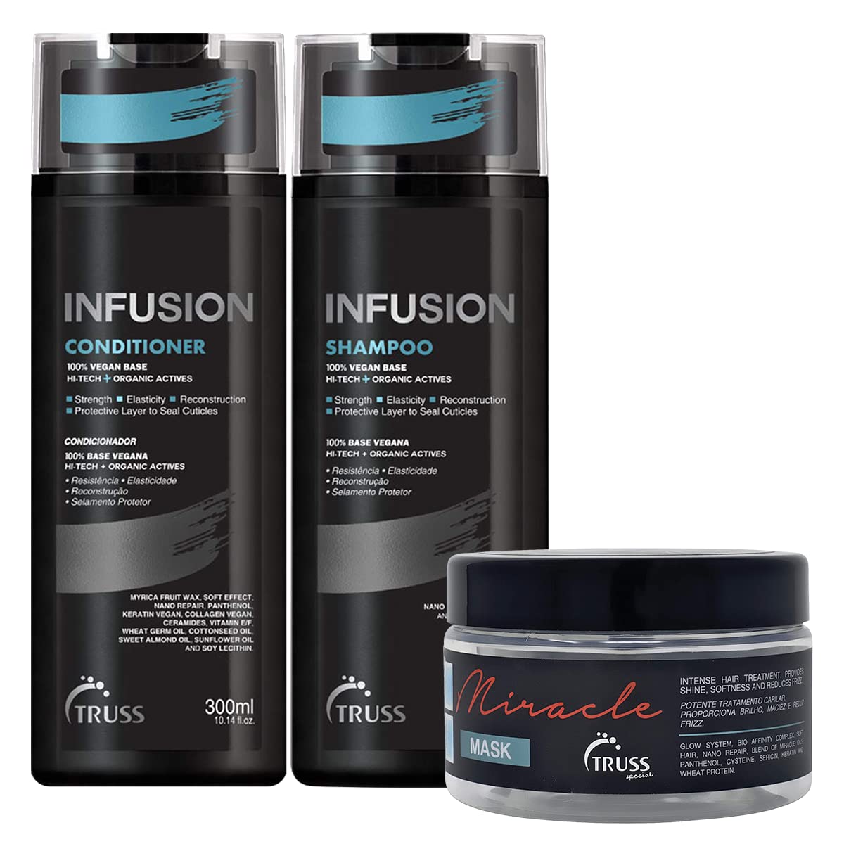 Amazon.com: TRUSS Infusion Shampoo and Conditioner Set for Dry Damaged ...