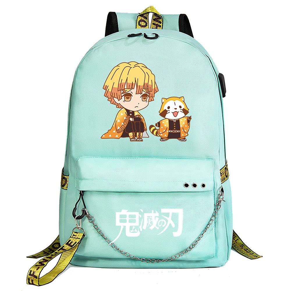 Buy Demon Slayer Anime Theme Backpack with USB Charging Port Agatsuma ...