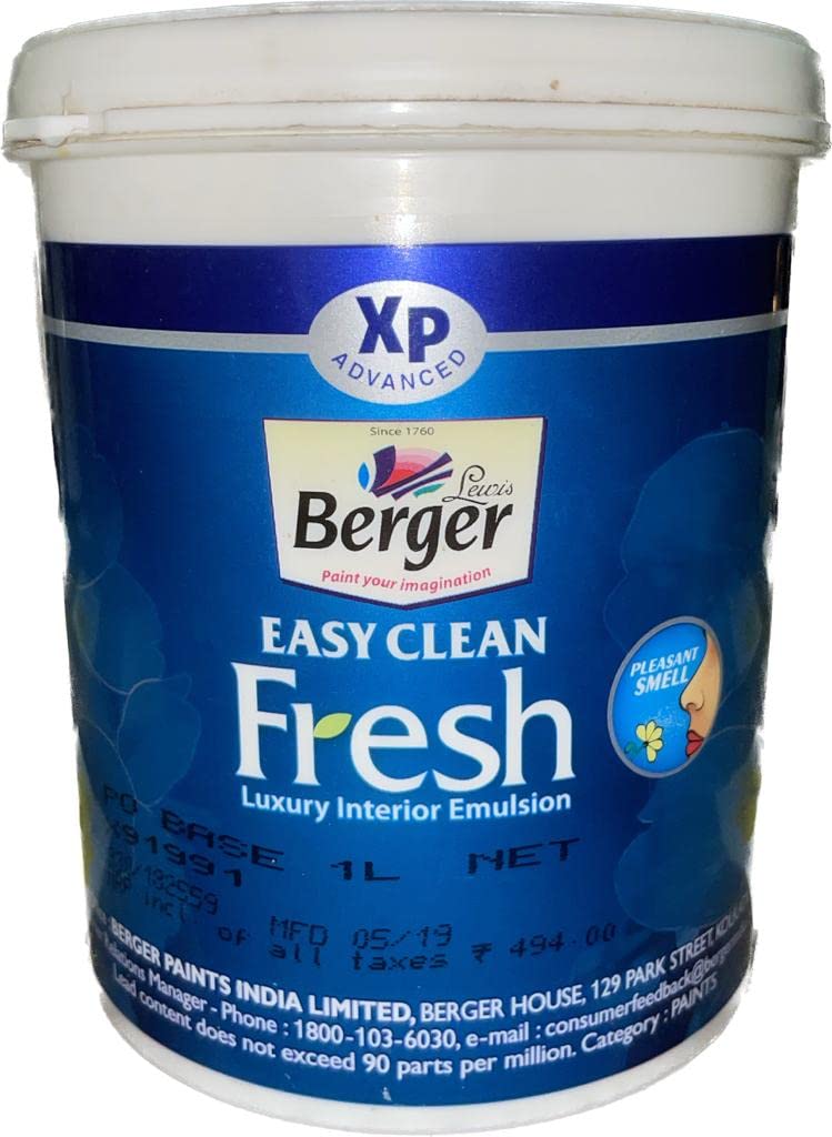 Berger Easy Clean Fresh Luxury Interior Emulsion PO Base 1 L : Amazon ...