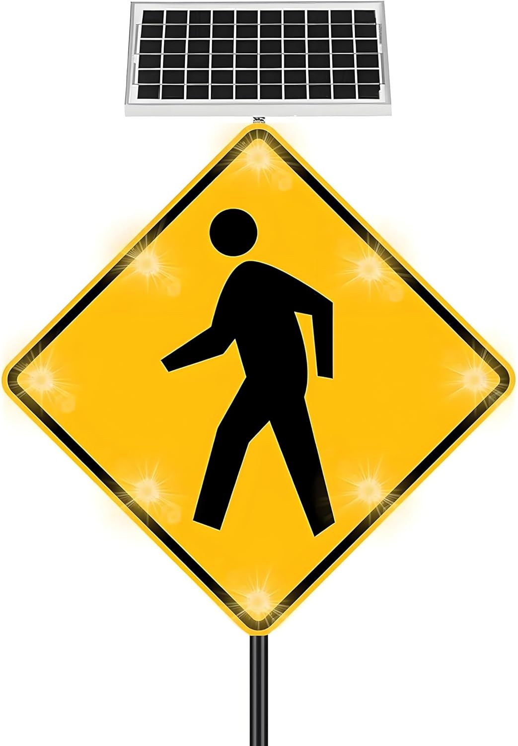 Amazon.com: GTANND Solar Pedestrian LED Flashing Crossing Sign,Blinking ...
