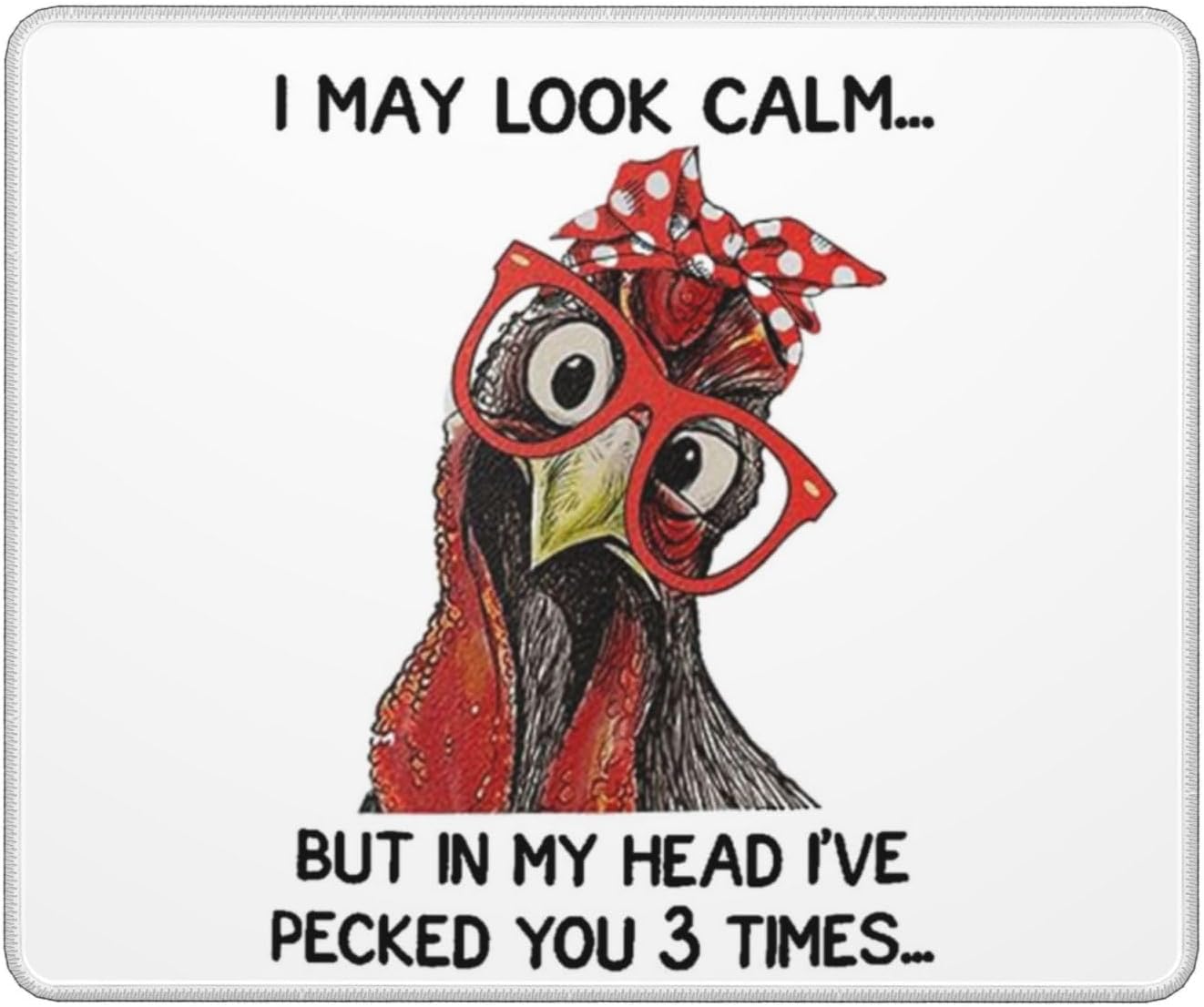 Amazon.com: XUNLURY Funny Chicken Mouse Pad, Coquette Green Bow Chicken ...