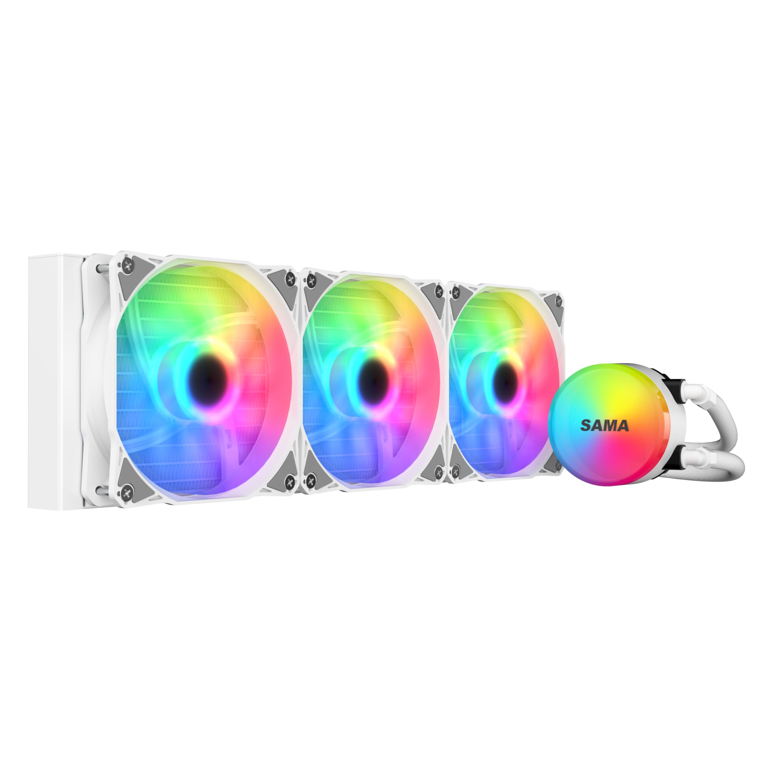 Buy SAMA SI360 White Liquid Cooler 360mm AIO Radiator with 3x120mm ...