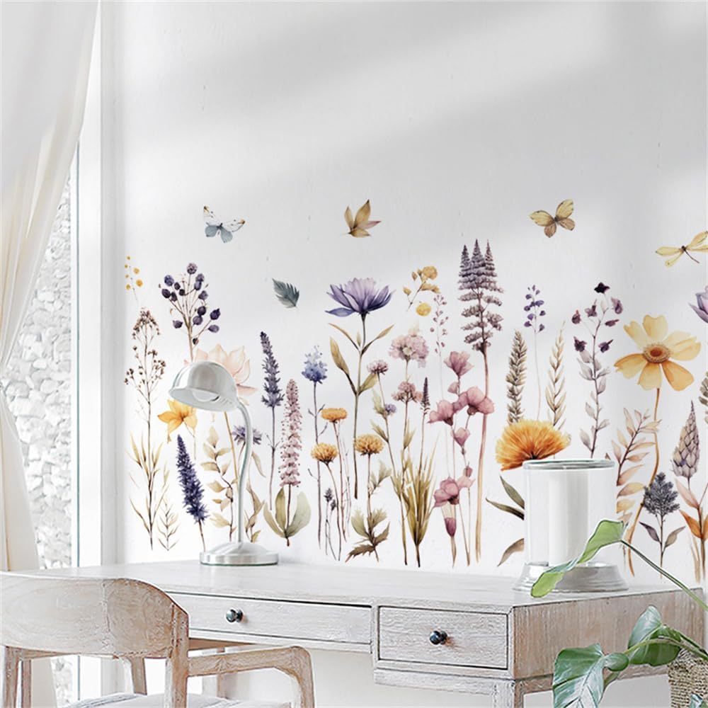 Amazon.com: FAIRY KAARI Dream Flower Wall Stickers, Creative Removable ...
