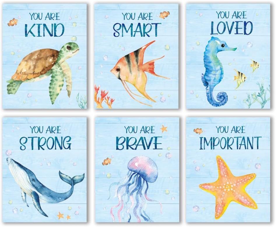 Amazon.com: Inspirational Sea Marine Life Wall Decor Ocean Themed ...