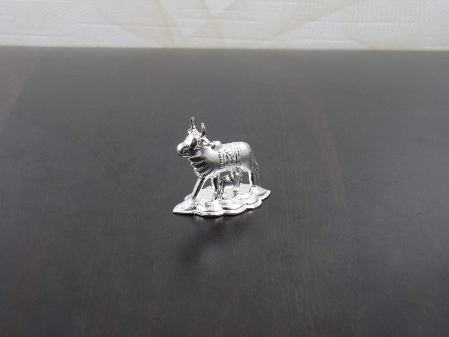 Buy MAA SILVER Pure Silver Kamdhenu Cow and Calf Idol/Murti on ...