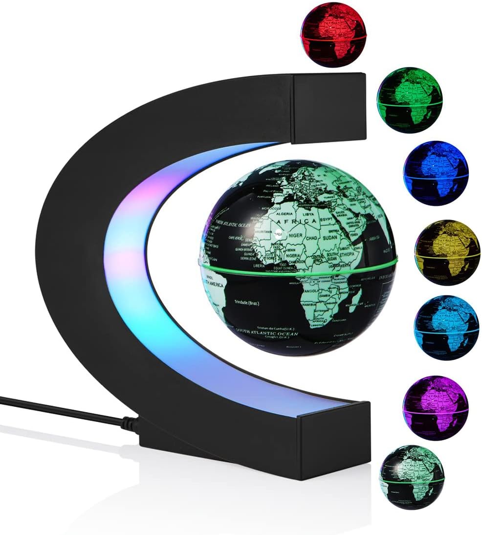 Amazon.com: Levitating Globe Multi-Color Changing Rotating Floating ...