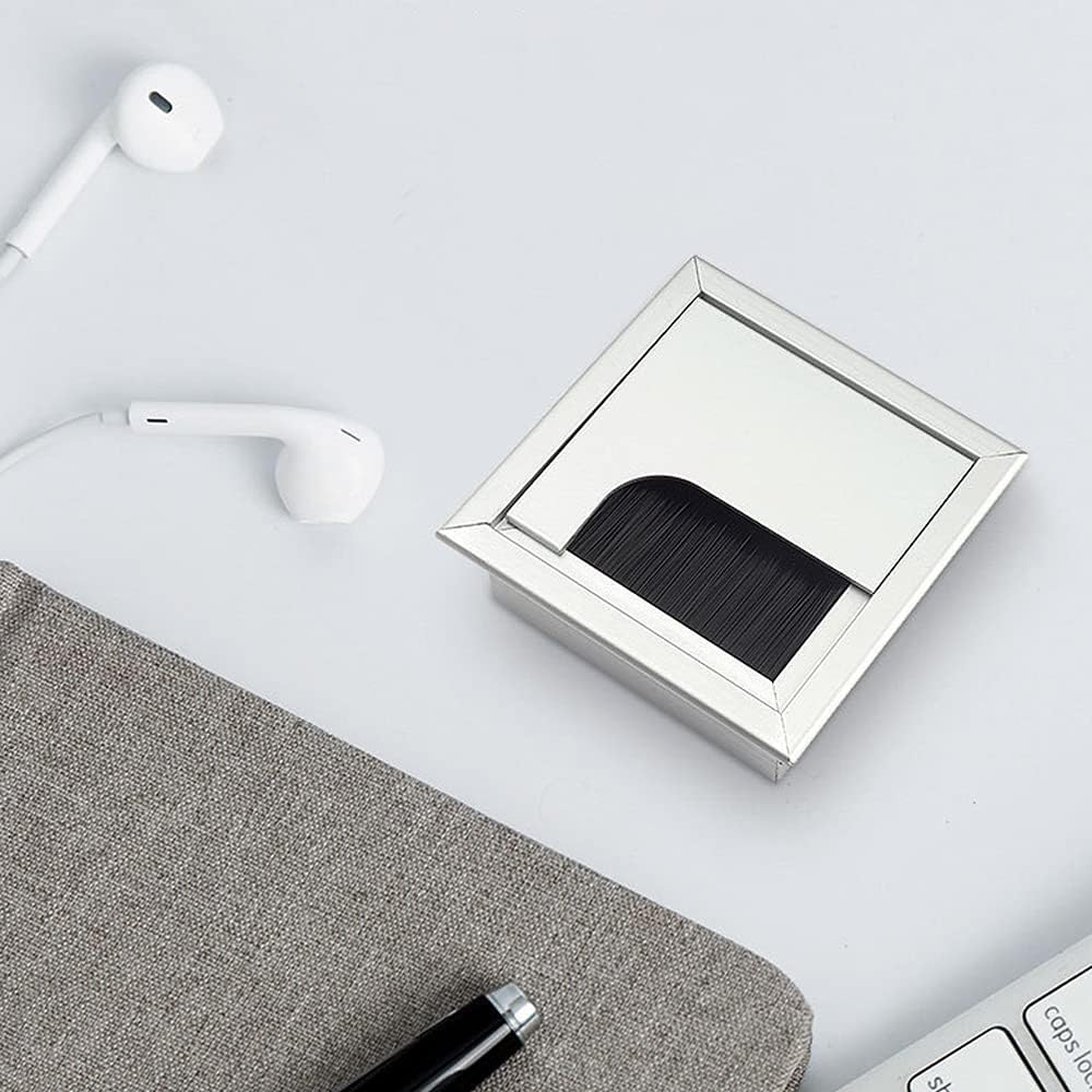 Metal Cable Pass，2Pcs 80mm Office Desk Cable Hole Cover,Cable Hole,Desk ...