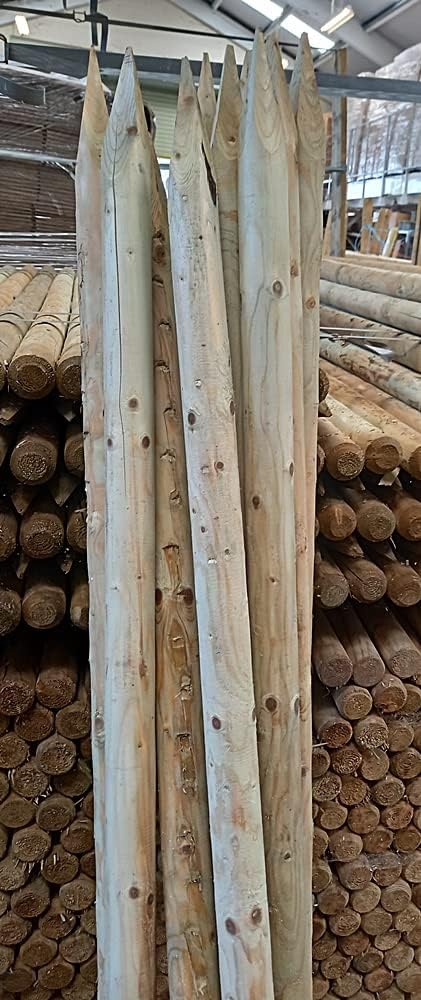 F&G Supplies Round Fence Posts | 1.2m (4ft) x 50mm | 15 Pack | Pressure ...