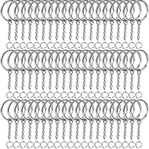 Teenitor Metal Split Keychain Ring Parts - 60 Key Chains 25mm with 26mm ...