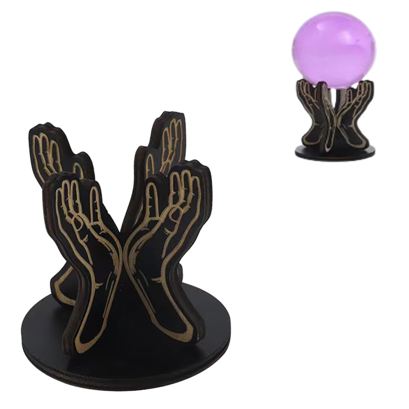 Amazon.com: Wjwumha Crystal Ball Display Base Wooden Figurines for ...