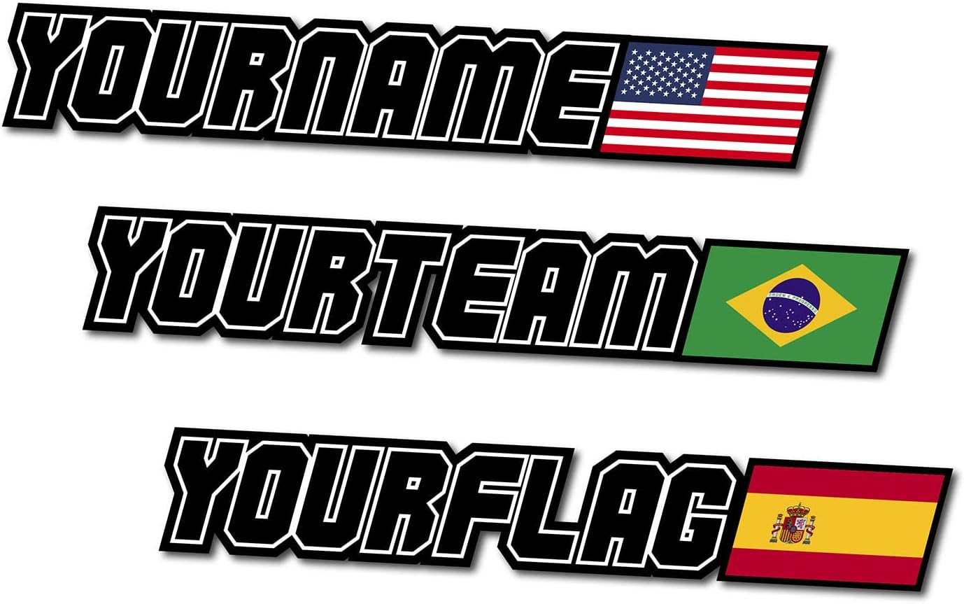 Amazon.com: KETABAO 3 pcs Custom Name Flag Emblem Sticker Decoration ...