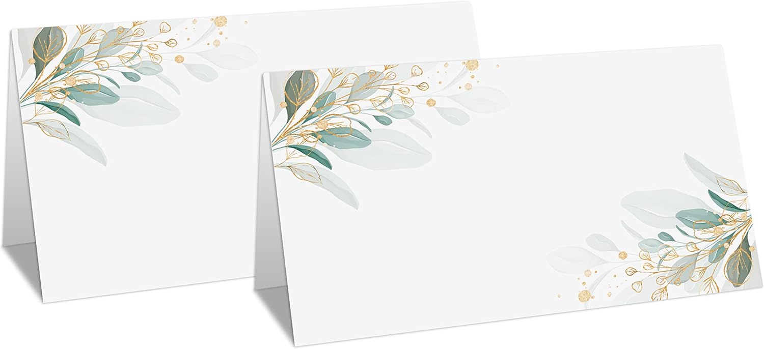 Amazon.com: Gold Foil Greenery Table Place Card, 25 Pcs Tent Style ...