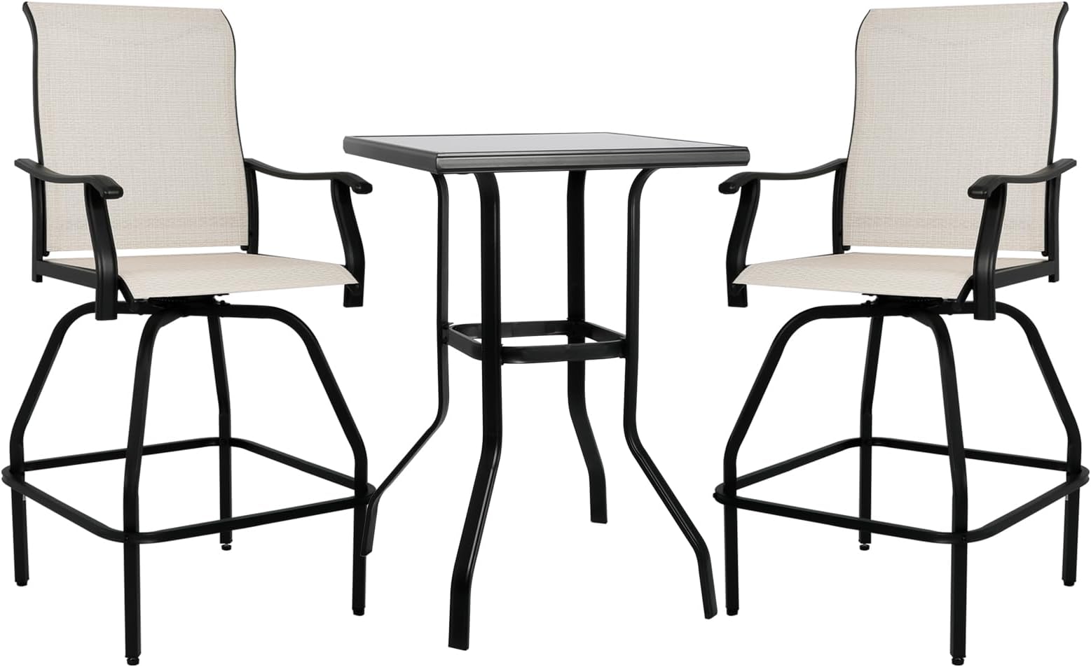 Amazon.com: Outsunny 3 Piece Patio Bar Set, Outdoor High Top Table and ...