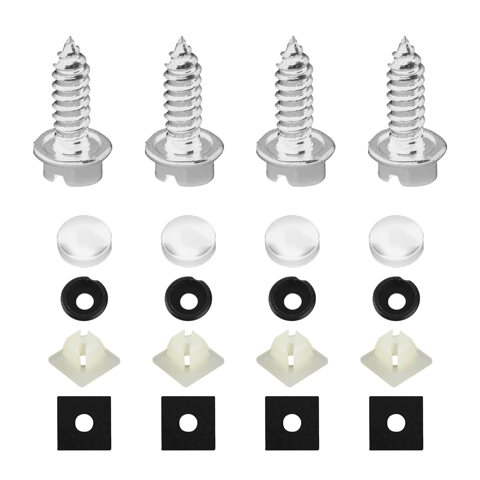 Amazon.com: Ziciner 4PCS Rustproof License Plate Screw Kit, Anti-Theft ...