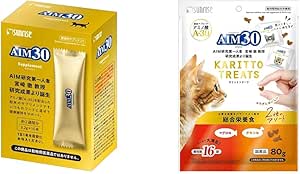 Amazon.co.jp: AIM30【セット買い】AIM30サプリメント 15本入り + AIM30 カリッとトリーツ 2種のアソート 総合栄養食 マグロ味&チキン味 80g【Amazon ...