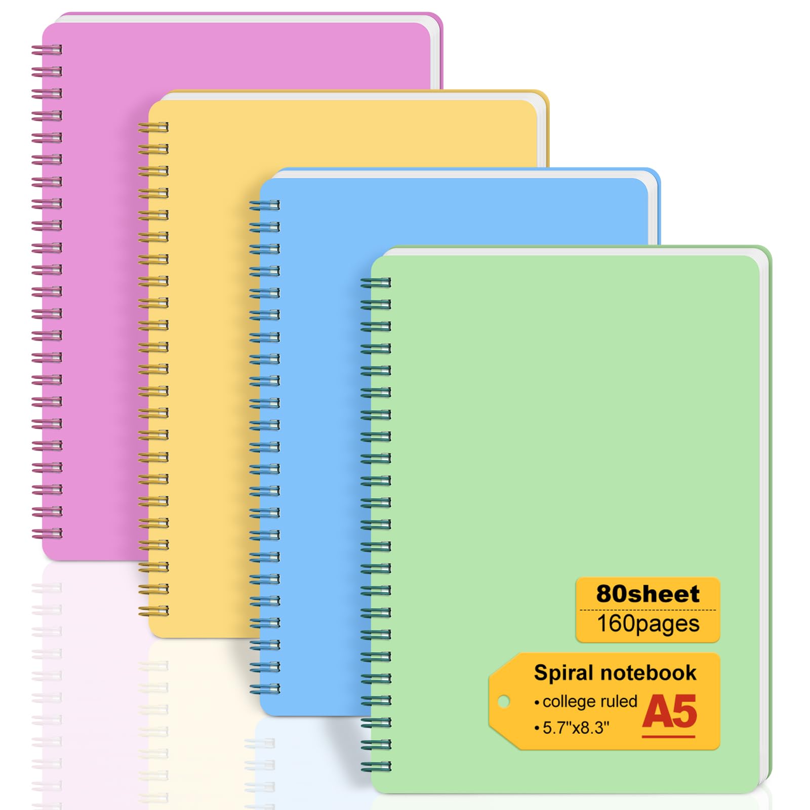 Snapklik.com : Spiral Notebook, 5.7" X 8.3" College Ruled Notebook