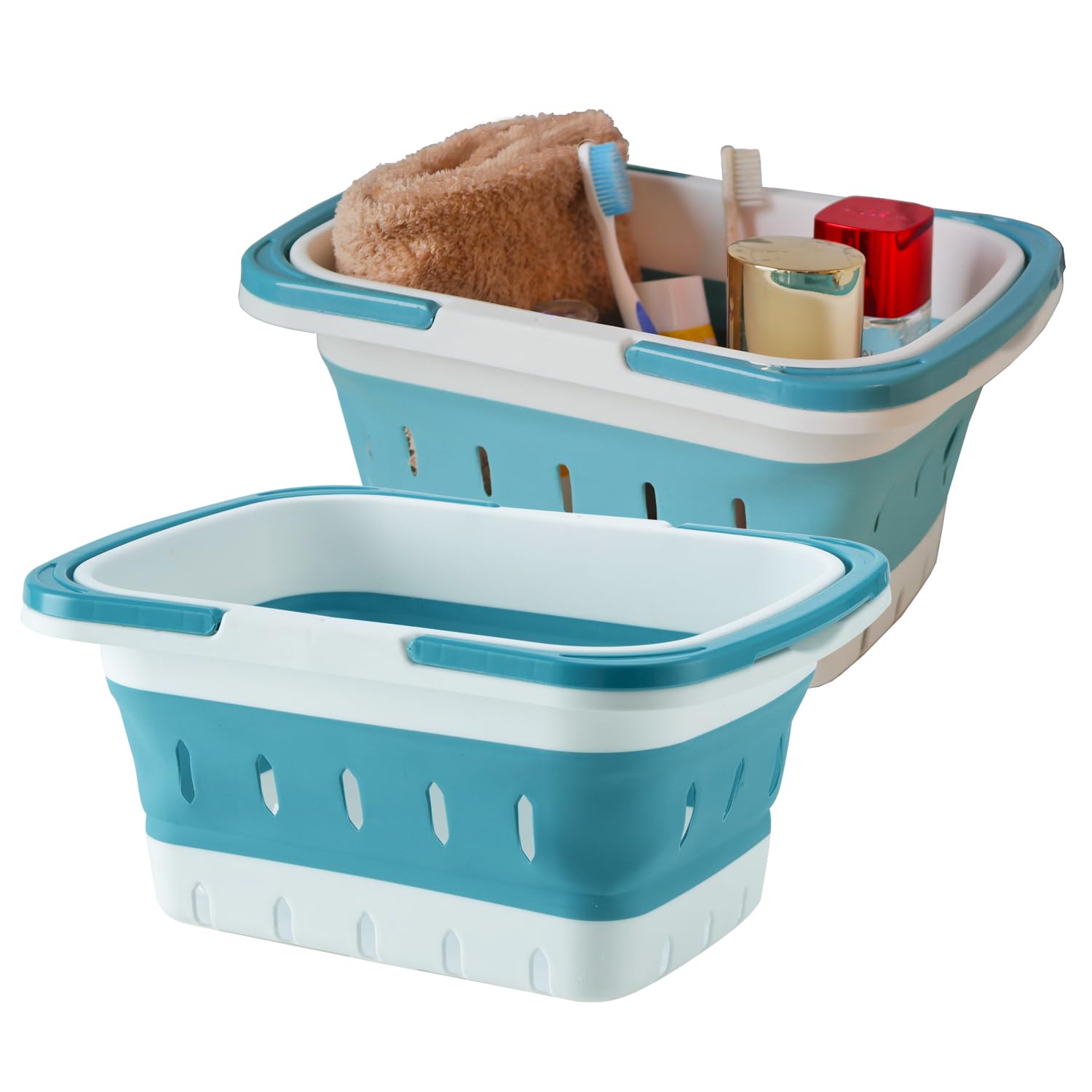 Amazon.com: MINDFARGE Portable Folding Plastic Bath Caddy with Handle ...