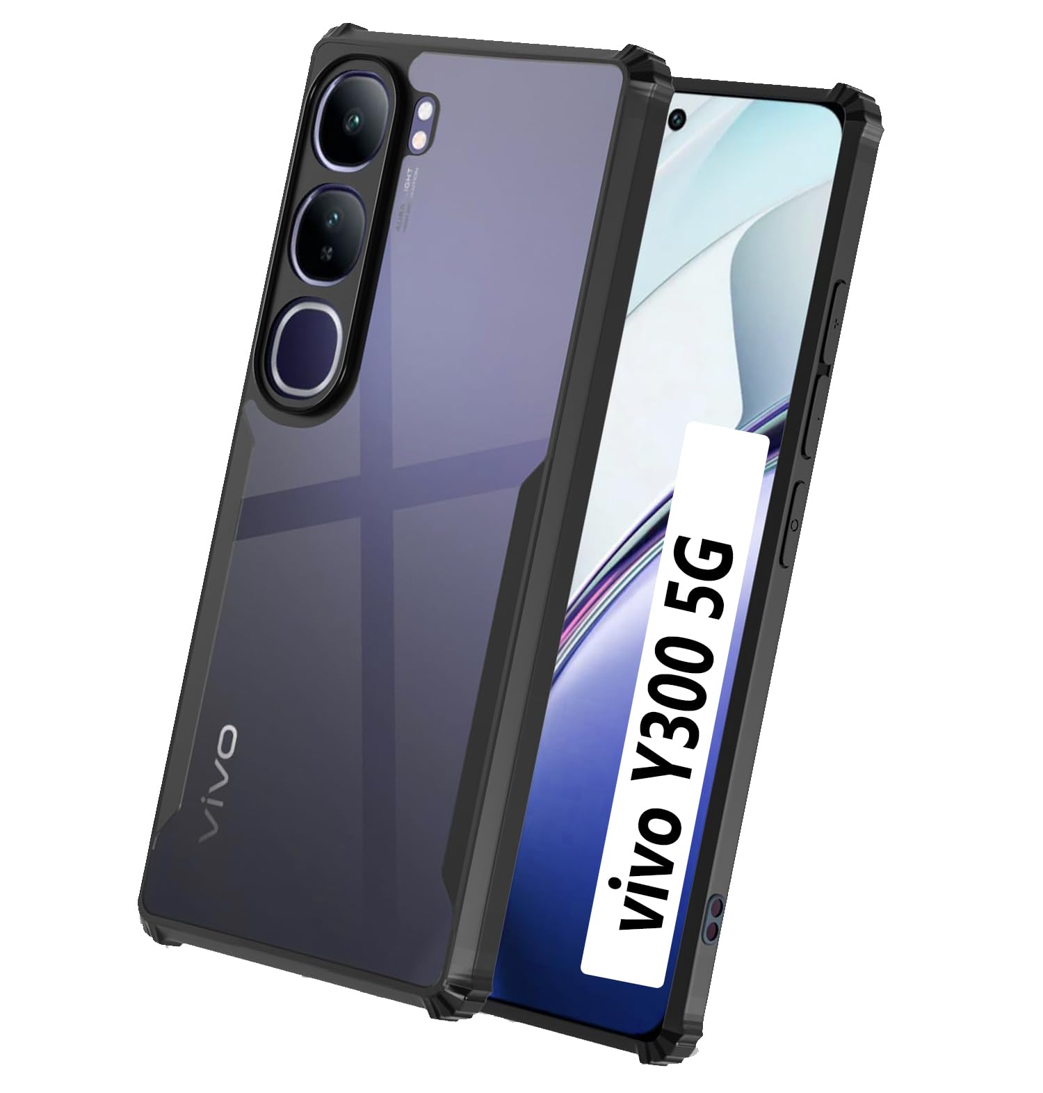 COBERTA Back Cover for vivo Y300 5G Back Cover Case - Black Transparent ...