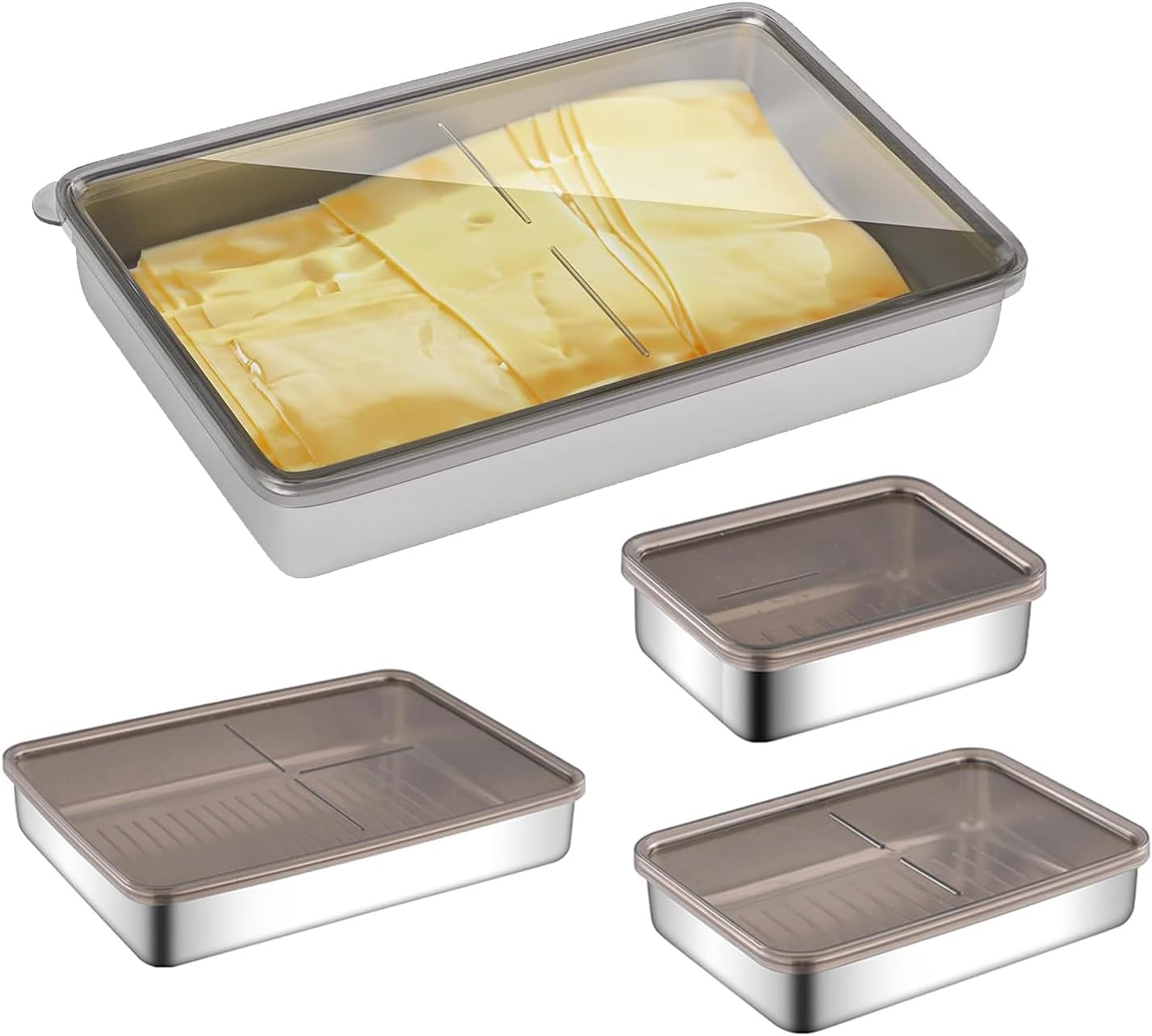 Amazon.com: Quincry Bacon Container for Refrigerator, 304 Stainless ...