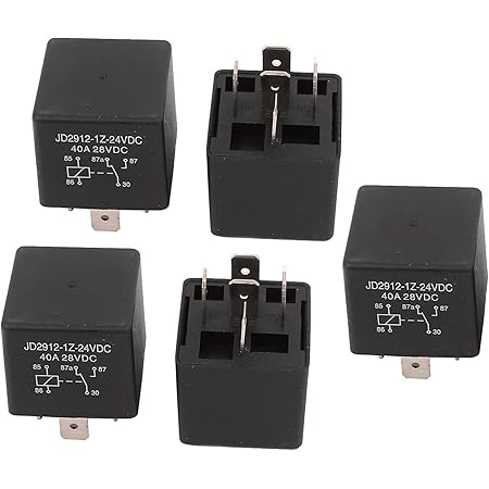 Ehdis 5 Pcs Car Relay 24v 40 amp 4 Pin, Spst Model No.: JD2912-1H-24VDC ...