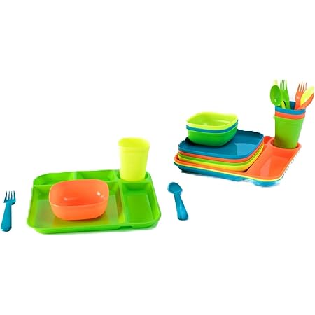 Amazon.com: Your Zone Plastic Dinnerware Set of 4-24 Piece Kids ...