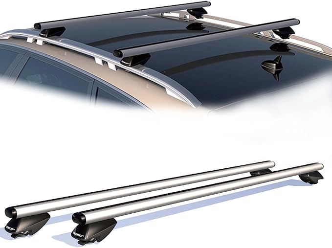 COWVIE 138 cm Roof Rack Cross Bars Adjustable Aluminum Cargo Bars Fits ...